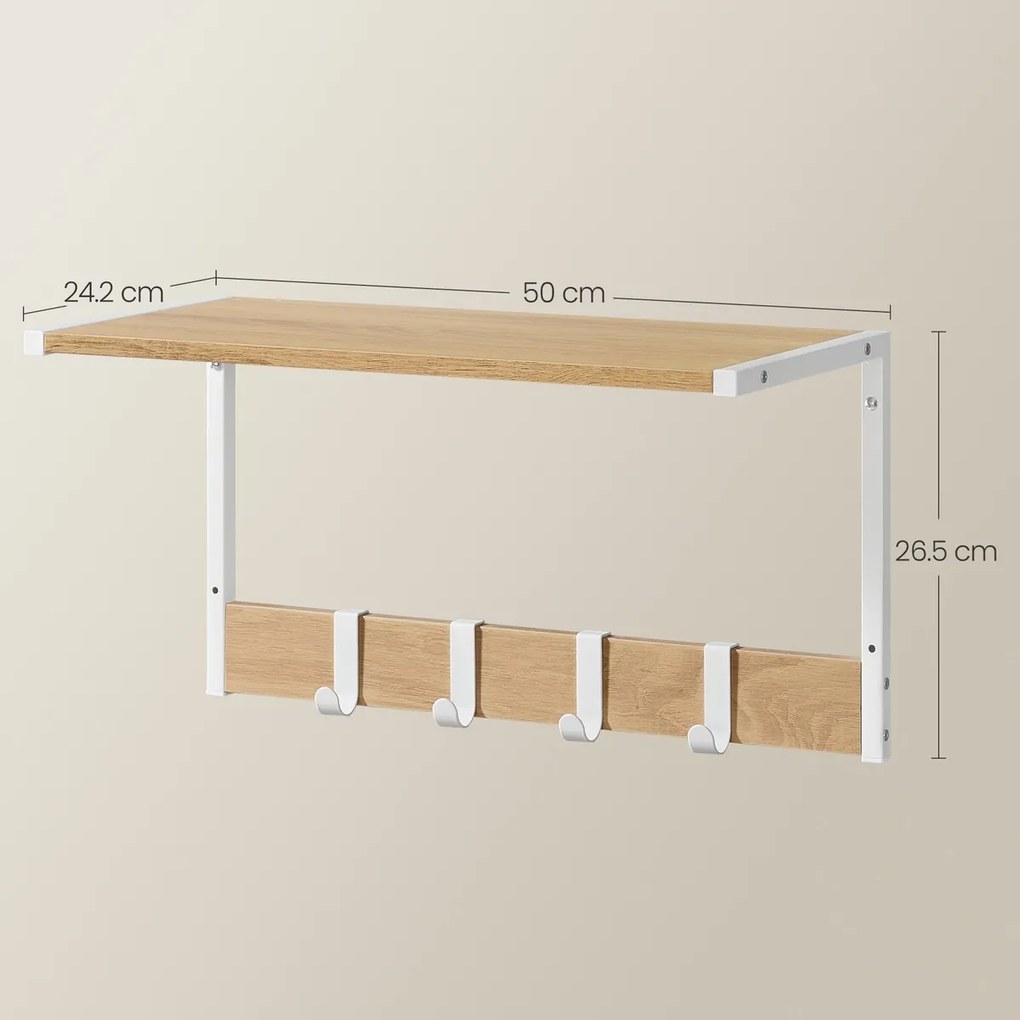Sada nástěnných poliček E1083 WT, bílá, 2 ks