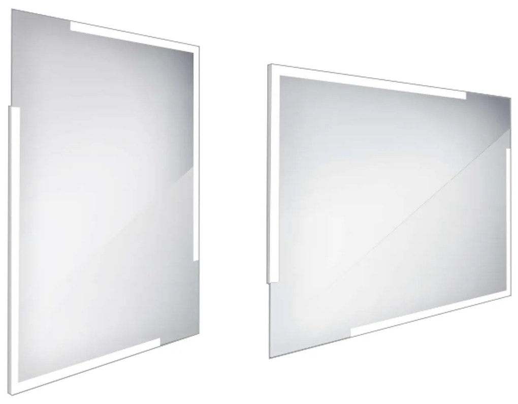 Nimco - Zrcadlo s LED osvětlením, 60x80 cm, hranaté, aluminium ZP 14002