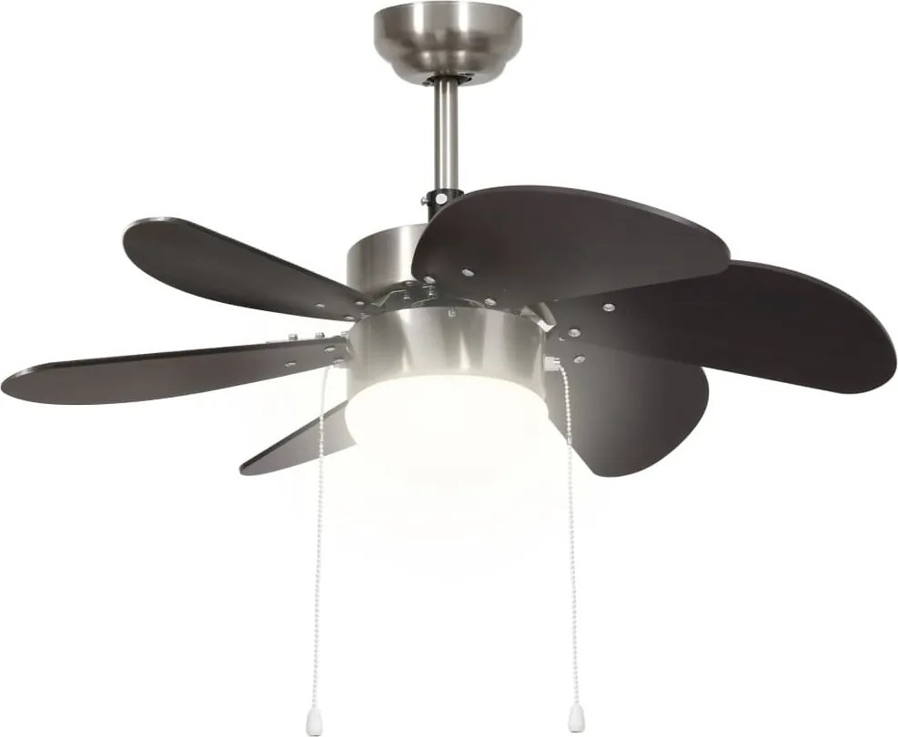 vidaXL Stropní ventilátor se světlem 76 cm světle hnědý [51489] Barva: tmavě hnědá