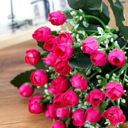 Bytová dekorace - umělá kytice 36 květů Barvy: červeno-růžová