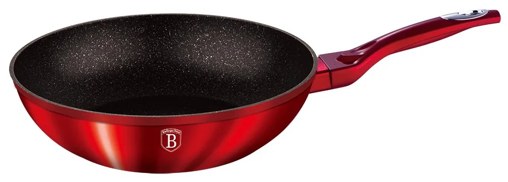 BERLINGERHAUS Wok s mramorovým povrchem  28 cm Burgundy Metallic Line BH-1267