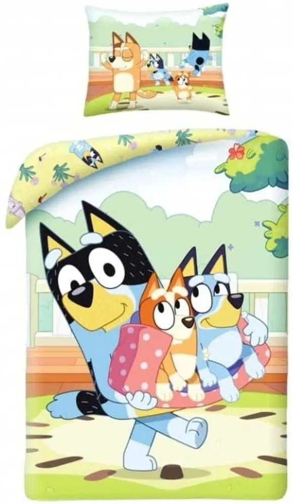 Bavlněné ložní povlečení Bluey v parku - motiv Rodinná pohoda v parku - 100% bavlna - 70 x 90 cm + 140 x 200 cm