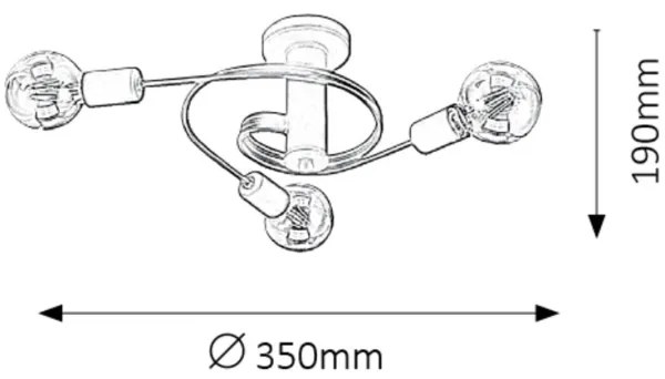 Rabalux 2096 - Přisazený lustr CARLY 5XE27/15W/230V černá