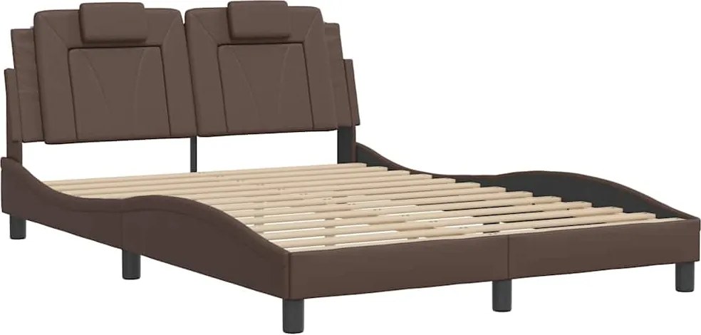 Rám postele Viana bez matrace hnědý 140x190 cm umělá kůže 3208091