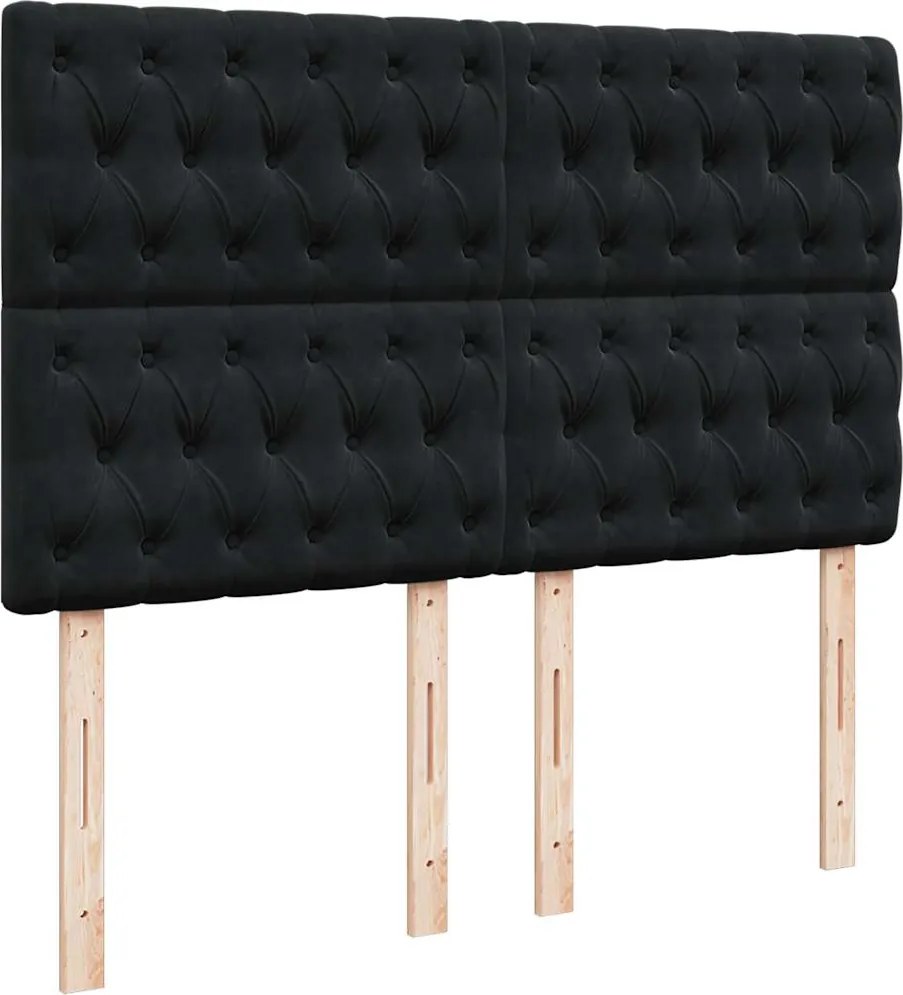 Box spring postel s matrací černá 140x200 cm samet 3292366