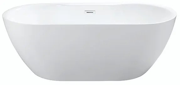 Besco Akrylátová volně stojící vana Navia 140x75 (150x80, 160x80) Barva: Bílá, Rozměry (cm): 150x80, Typ a barva výpustě: Click-Clack s přepadem, grafit