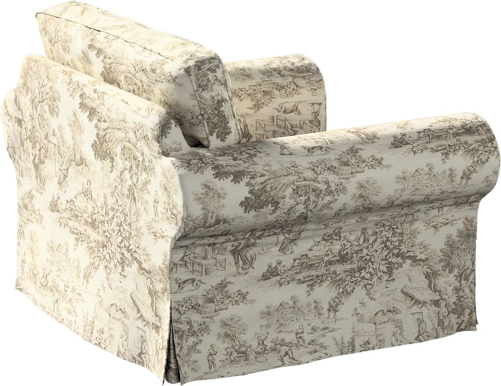Potah na křeslo IKEA Ektorp barva hnědá látka vzorované
