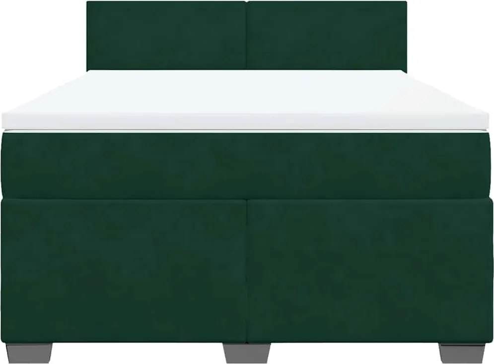 Box spring postel s matrací tmavě zelená 160x200 cm samet 3286351