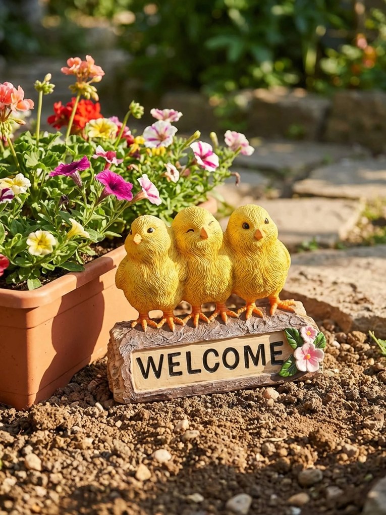 Sinsay - Stojící zahradní dekorace s nápisem „Welcome“ - žlutá