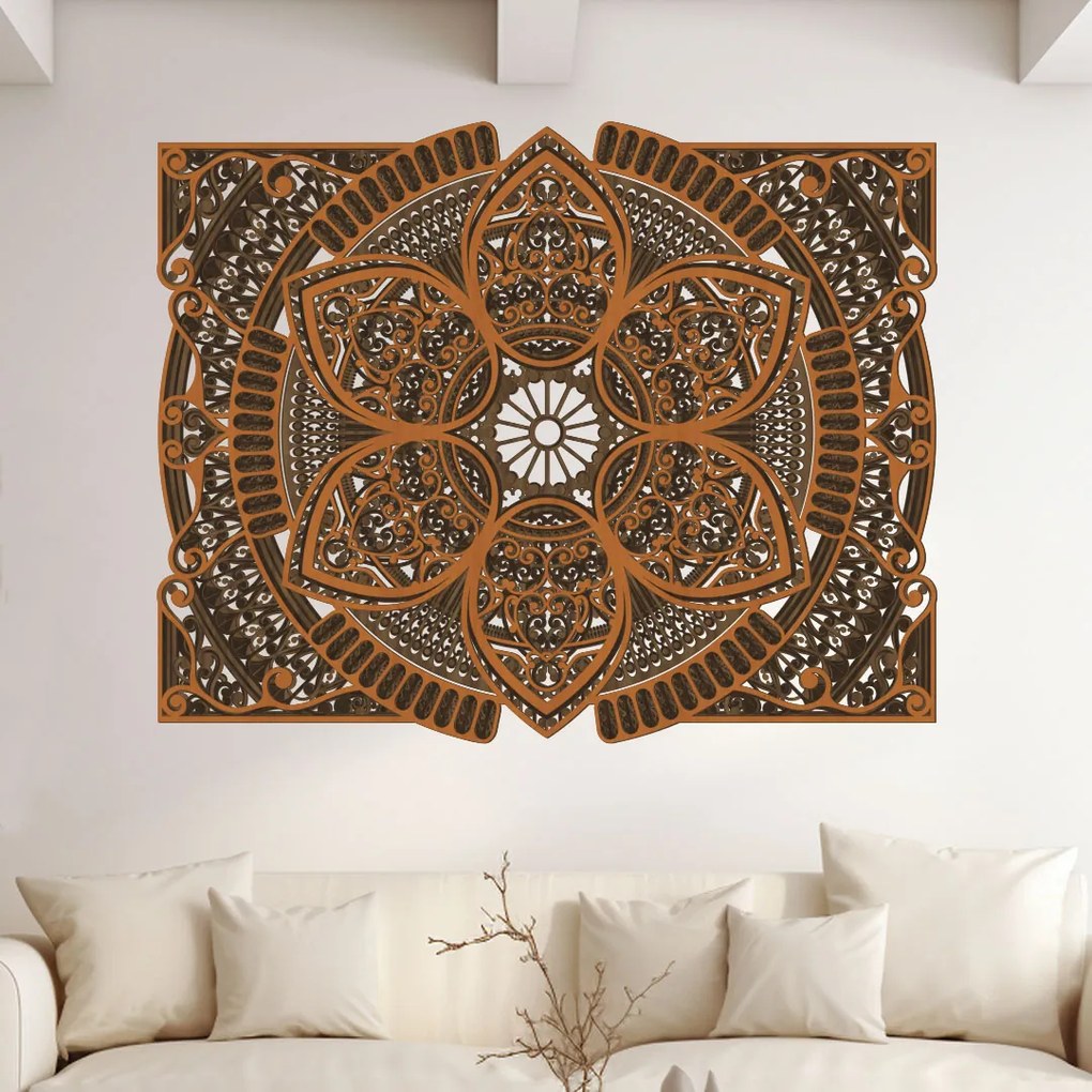 dřevo života 6 vrstvá dřevěné mandala TVOŘIVOSTI Rozměry (cm): 120x96, Zvolte barvu dekoru: Třešeň-Ořech-Wenge