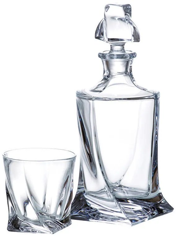 Bohemia Crystal Whisky set Quadro 99999/9/99A44/480 (set 1 karafa+6 sk