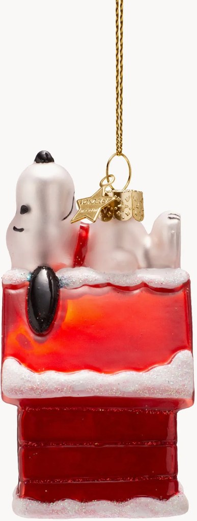 Ručně foukaná vánoční ozdoba Snoopy Peanuts