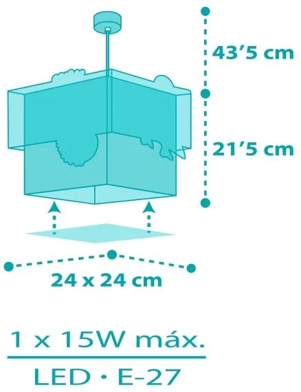 Dalber 63312 - Dětský lustr HAPPY JUNGLE 1xE27/15W/230V