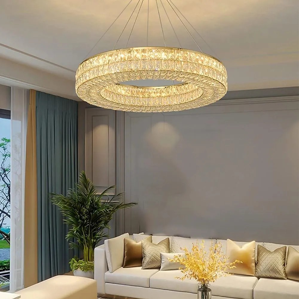 Toolight Toolight, LED stropní svítidlo 80cm + dálkový ovladač, APP1569-CP, zlatá, OSW-06988