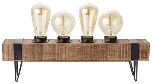 Brilliant 93723/76 Velká stolní lampa WOODHILL 4 tmavé dřevo