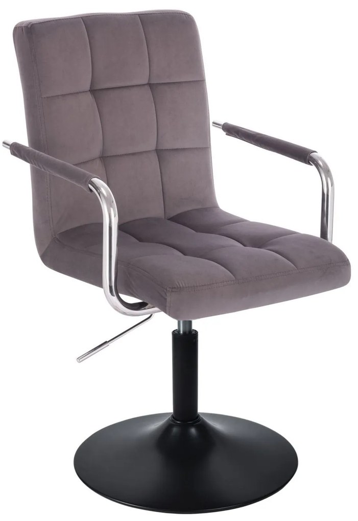 LuxuryForm DESIGN Otočná židle VERONA VELUR na černém talíři - tmavě šedá