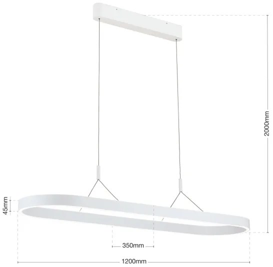 Orion - LED Lustr na lanku CARRARA LED/80W/230V 2700/3000/4000K bílá