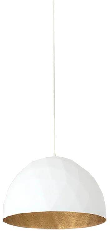 OnaDnes -20% Nordic Design Bílo zlaté kovové závěsné světlo Leontine 35 cm