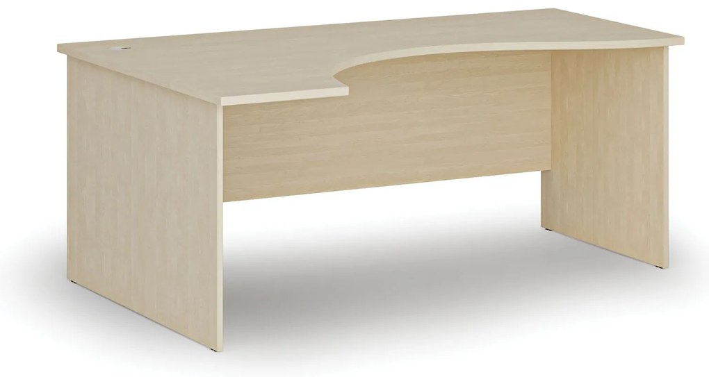 Ergonomický kancelářský psací stůl PRIMO WOOD, 180x120 cm, levý, bříza
