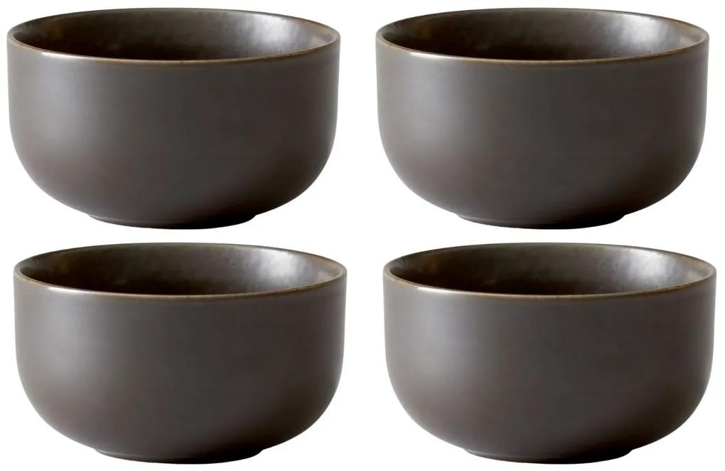 OnaDnes -20% Audo CPH Set čtyř tmavě hnědo šedých porcelánových misek AUDO NEW NORM 7,5 cm
