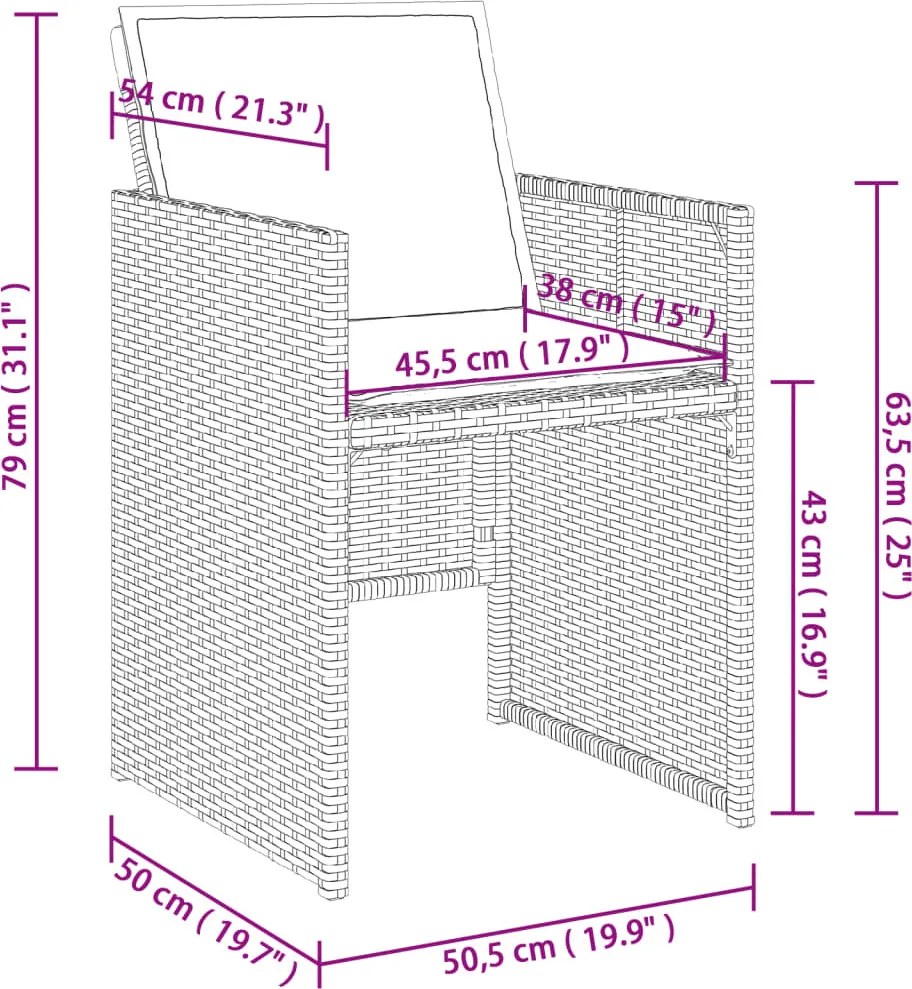 vidaXL Zahradní židle s poduškami 4 ks polyratan šedé [4007437]