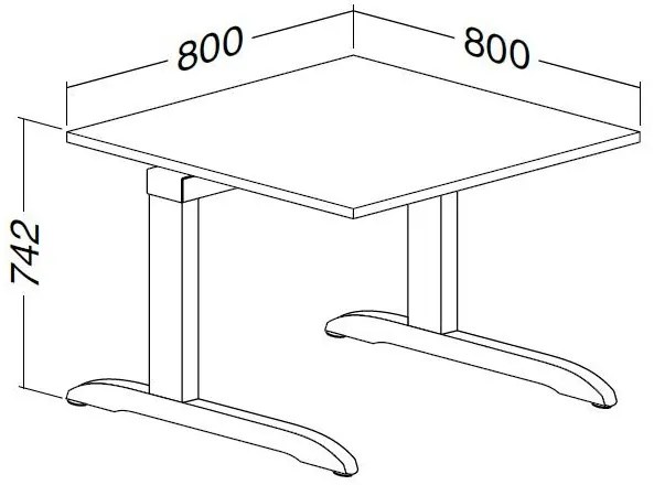 Stůl ProOffice C 80 x 80 cm, buk