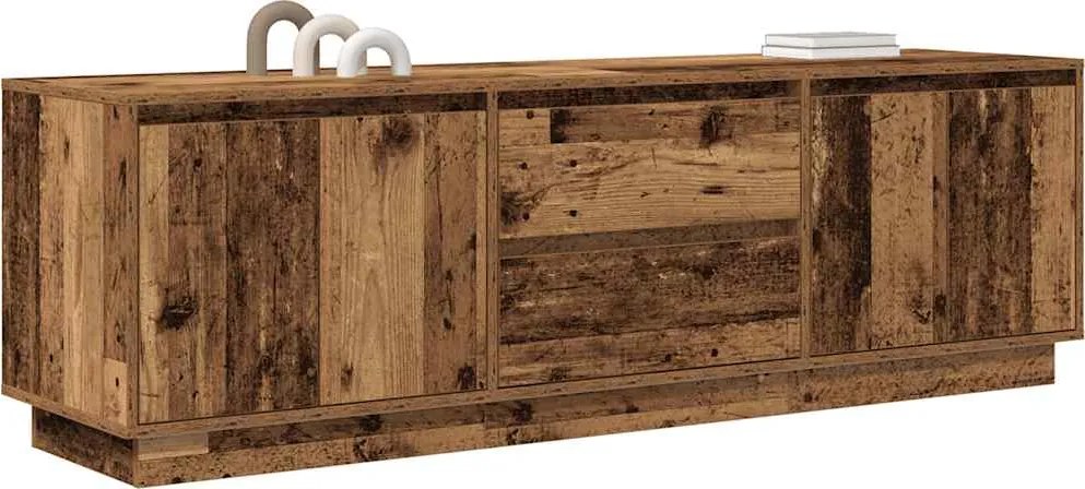 TV skříňka s LED osvětlením starého dřeva 160,5x41x50 cm 3328433