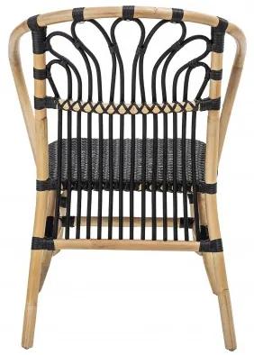 Ratanová židle s područkami MAILA, černá Bloomingville 82046403