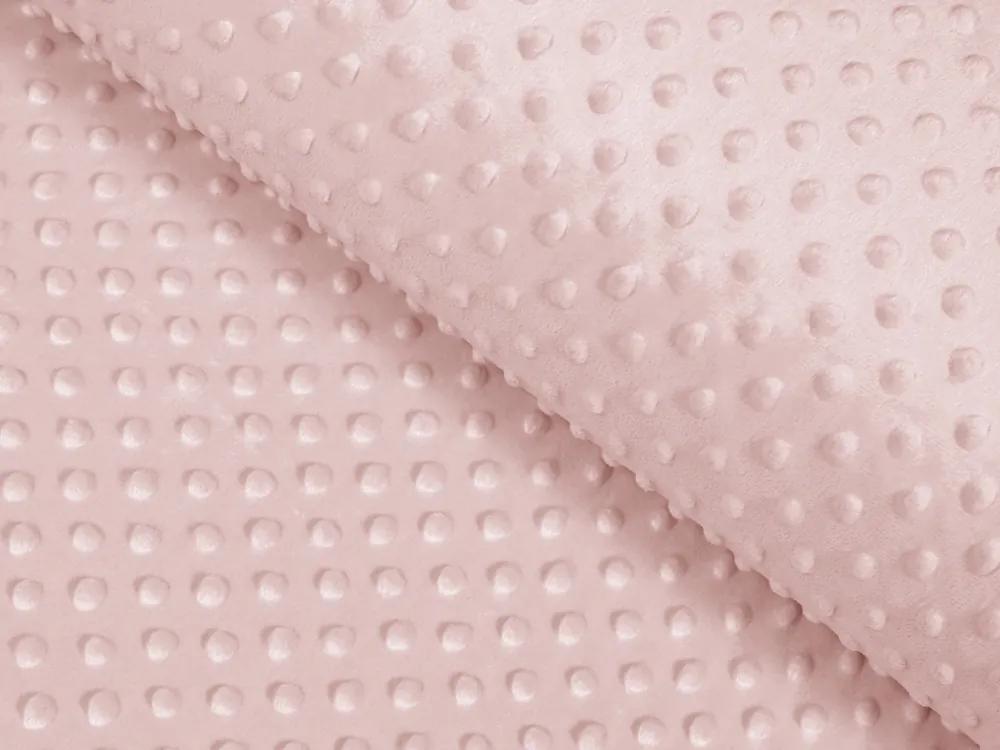 Biante Dětský povlak na polštář Minky 3D puntíky MKP-032 Pudrově růžový 70 x 90 cm