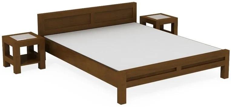 Buková manželská postel RITA - 140x200 - barva kaštan