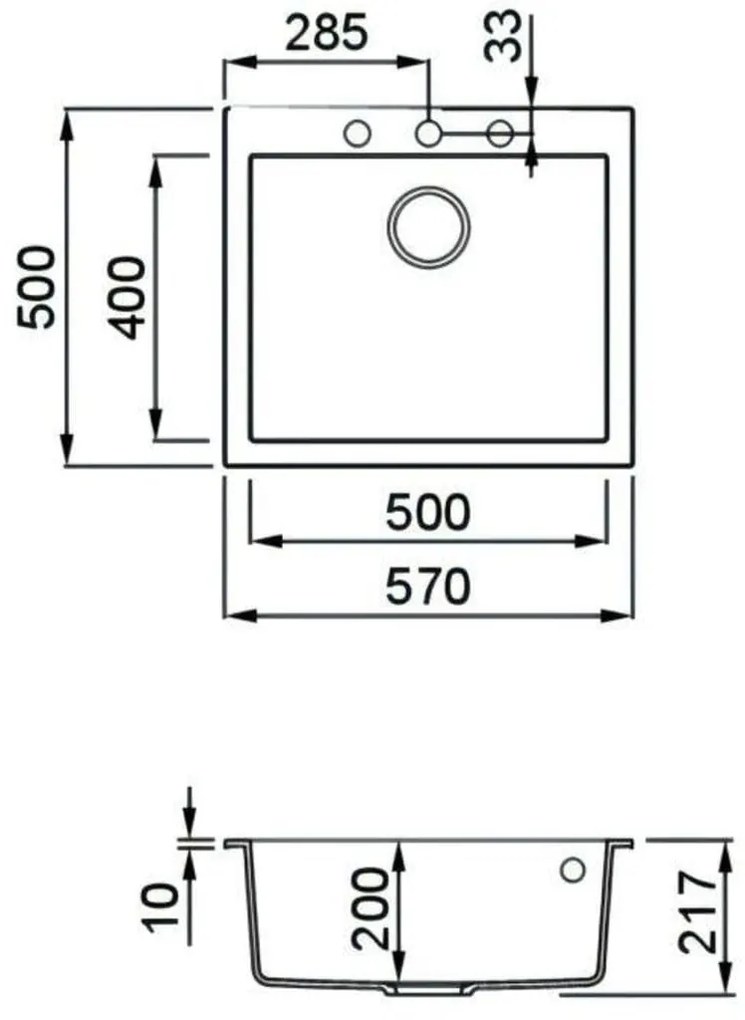 Granitový dřez Elleci Quadra 110 G68