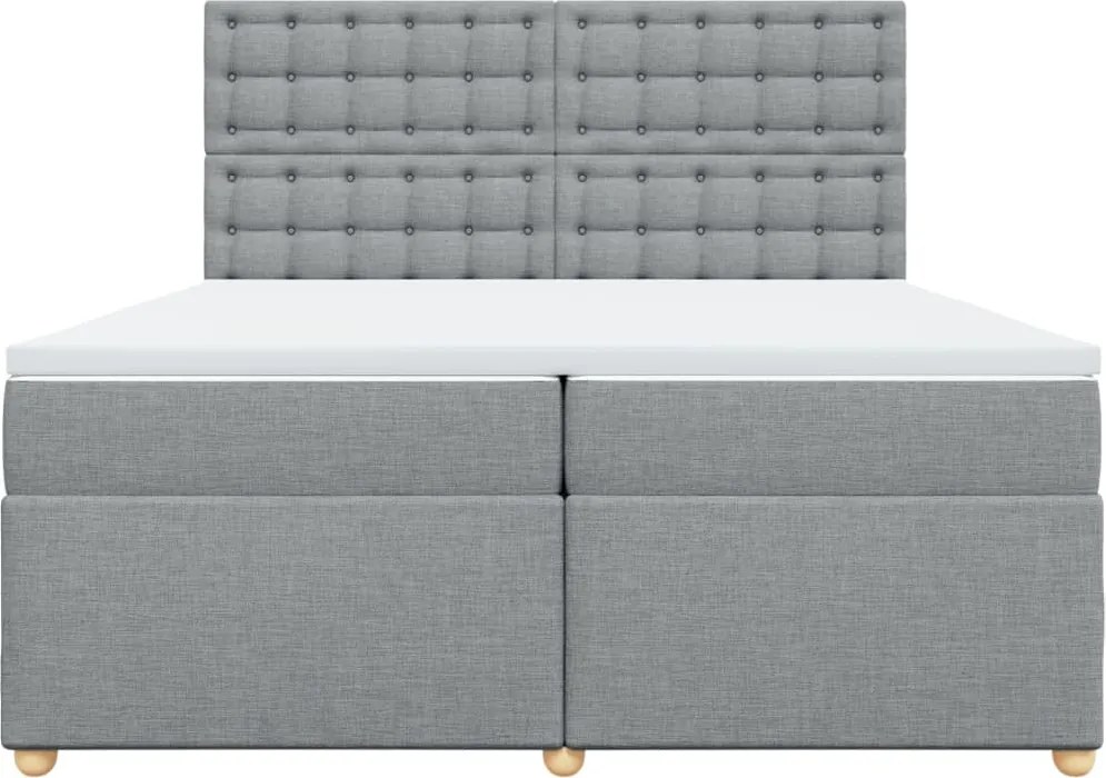 Box spring postel s matrací světle šedá 200 x 200 cm textil 3293701