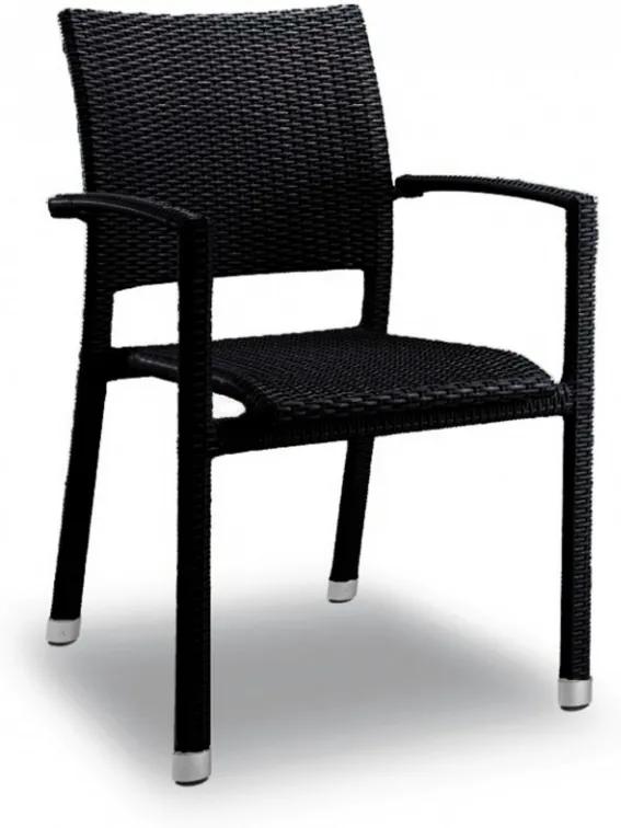 Designová zahradní židle Bond, černá