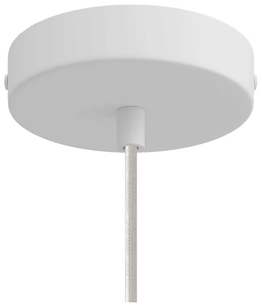 creative cables Závěsná lampa s textilním kabelem, stínidlem Ghostbell s kovovými detaily Barva: Bílá
