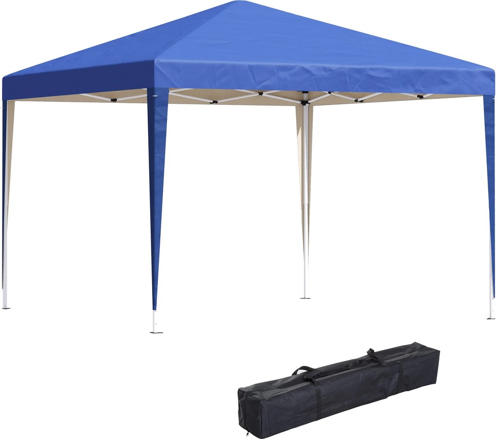 Pavilon Outsunny cca 3x3m, vodoodpudivý stabilní zimní skládací pavilon, UV ochrana, skládací párty stan s taškou, zahradní pavilon na kempování, modr