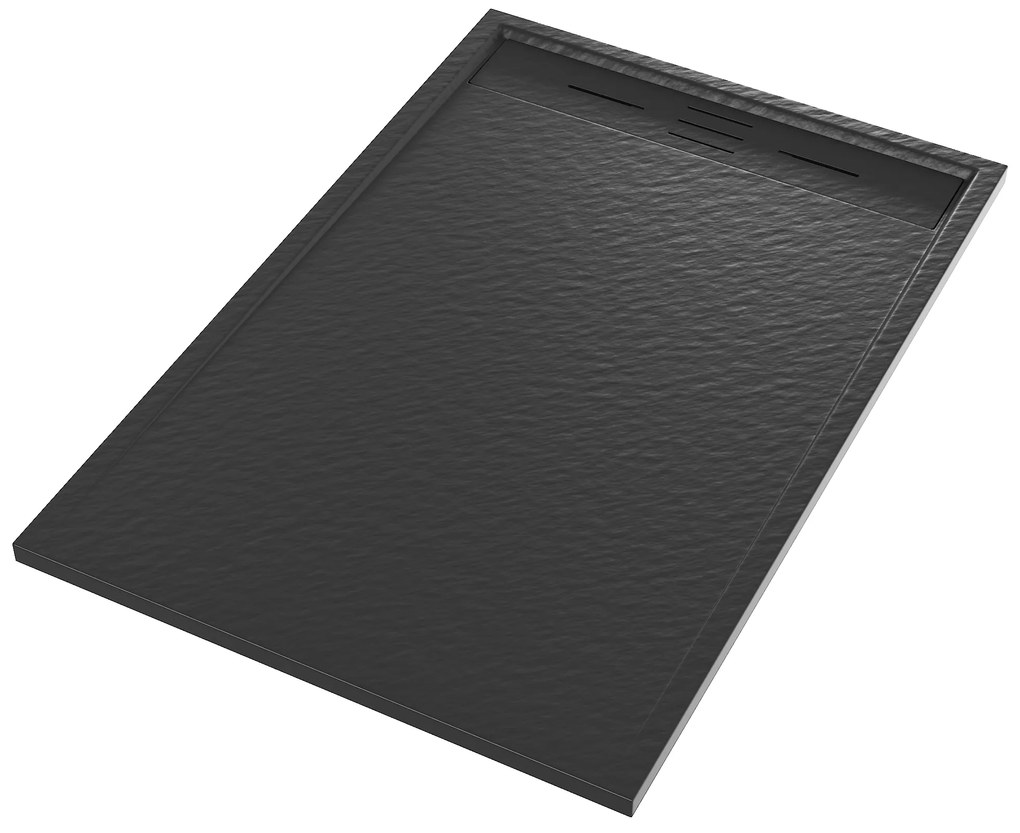 Erga Almac, SMC sprchová vanička 120 x 80 x 3 cm, černá matná, ERG-GMA-AL-80120BK