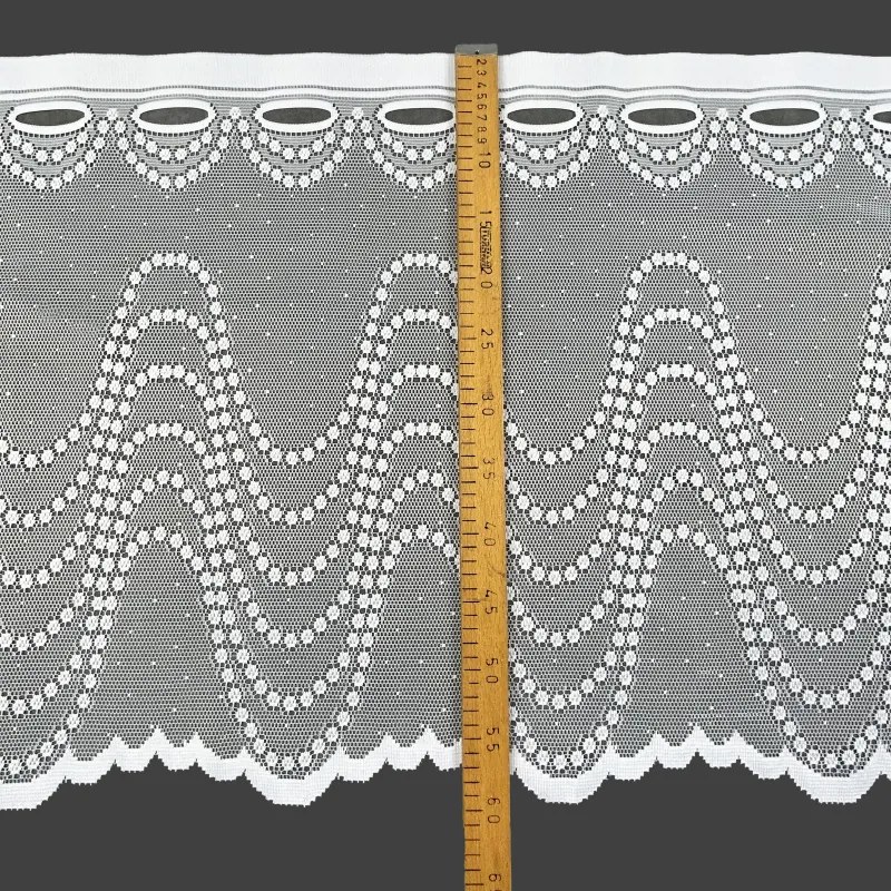Vitrážová žakárová záclona 4314 - výška 40,60,90 cm , metráž