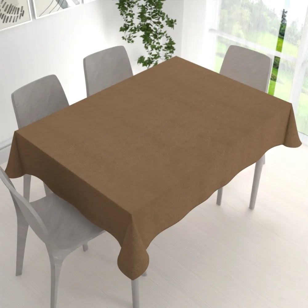 Biante Obdélníkový ubrus/imitace broušené kůže Alcantara ALC-015 Světle hnědý 140x200 cm