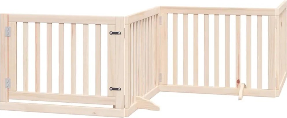 Zábrana pro psy s dvířky skládací 8 panelů 640 cm topol 3155666