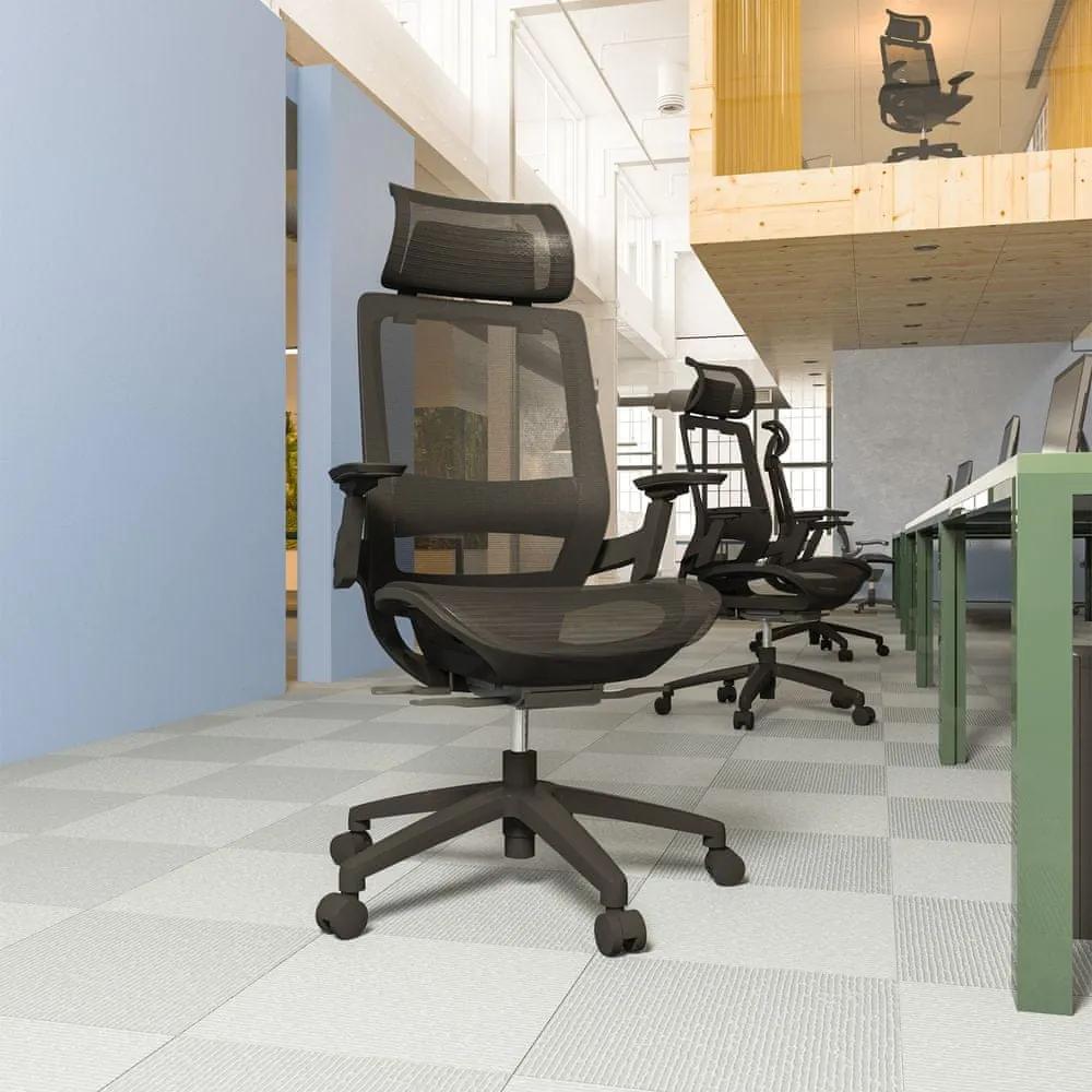 Dalenor Ergonomická kancelářská židle Next Hb, síťovina, černá