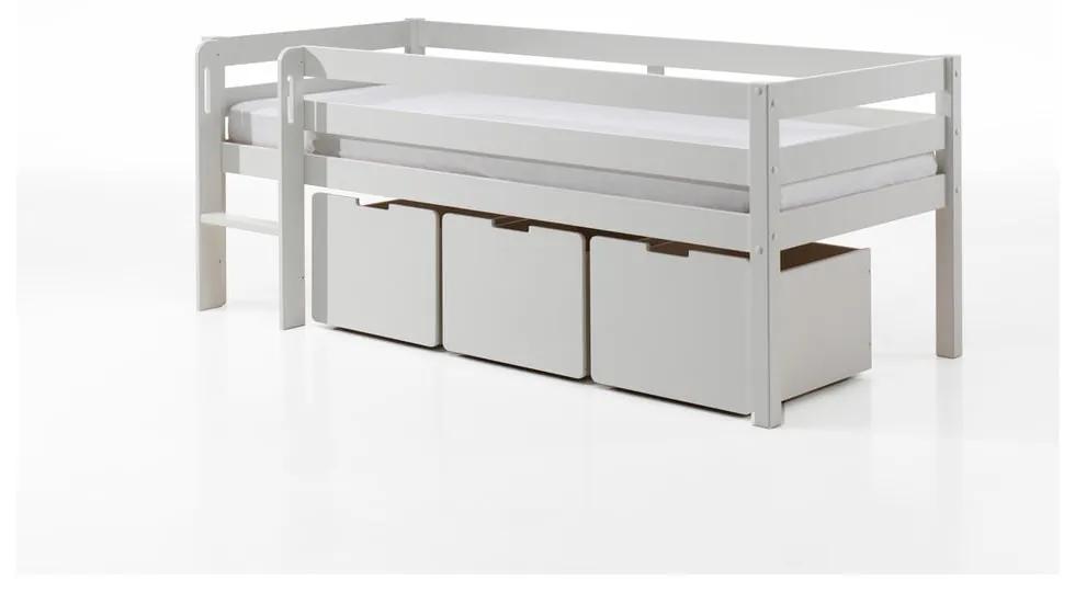 Bílé šuplíky pod dětskou postel 3 ks Pino – Vipack
