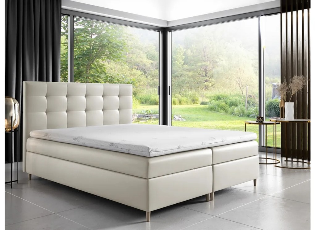 Expedo Čalouněná postel boxspring MARIANA + topper, 180x200, madryt 912