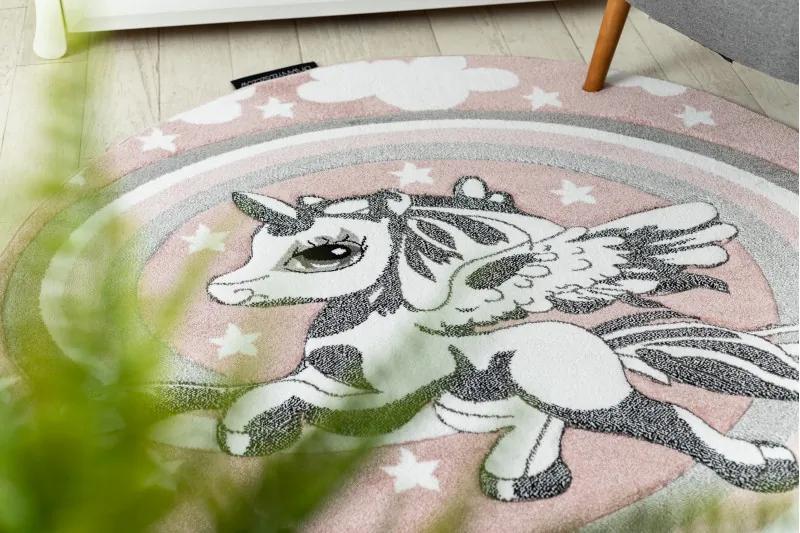 Dywany Łuszczów Dětský kusový koberec Petit Pony pink kruh ROZMĚR: 160x160 (průměr) kruh