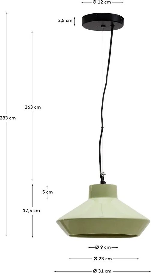 Světle zelené závěsné svítidlo s keramickým stínidlem ø 31 cm Portol – Kave Home