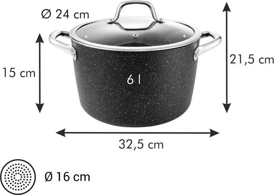 TESCOMA Hrnec PRESIDENT Stone s poklicí ø 24 cm, 6,0 l