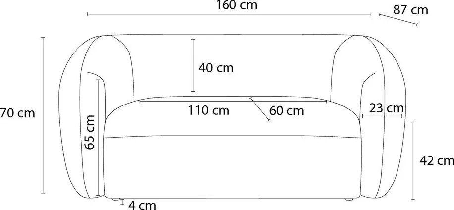 Modrá žinylková pohovka 160 cm Celine – Bobochic Paris
