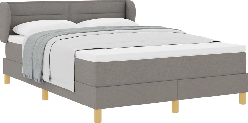 Postel s boxspringem s čelo Taupe 140 x 200 cm textil 3340154