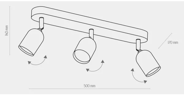 Bodové svítidlo TOP 3xGU10/10W/230V zlatá/černá