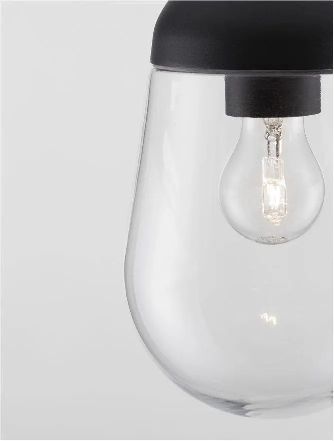 NV 9060197 Venkovní závěsné svítidlo OMIKA tmavě šedý hliník a čiré sklo E27 1x12W 110-240V bez žárovky IP54 - NOVA LUCE
