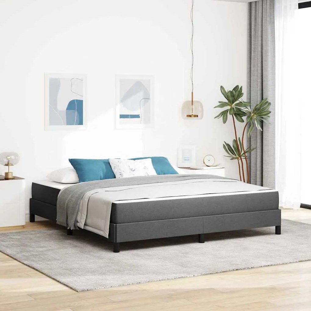 Postel s boxspringem Tmavě šedá 180 x 200 cm textil 3398508